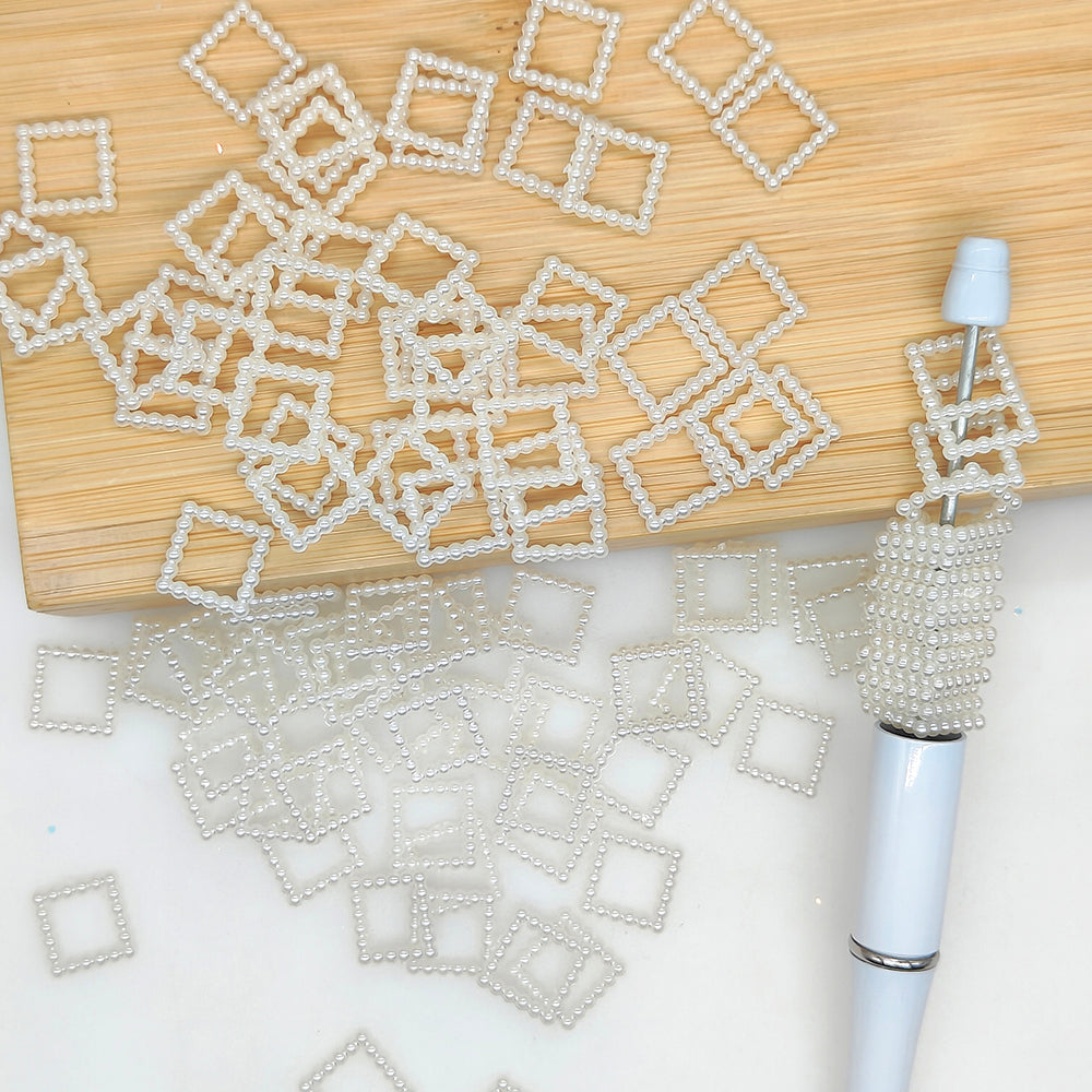 100Pcs 12mm Square Faux Pearl Acrylic Spacers – MrBiteBabyStore