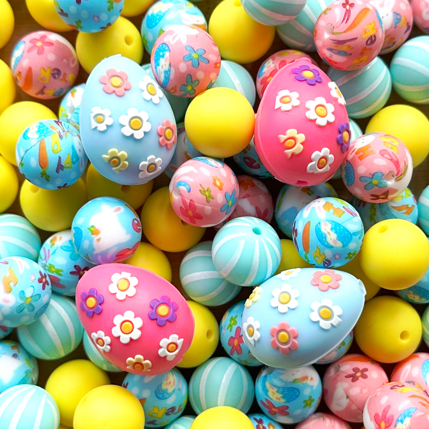 Assorted 24Pcs Easter Beads,Beads Mix,Silicone Beads – MrBiteBabyStore