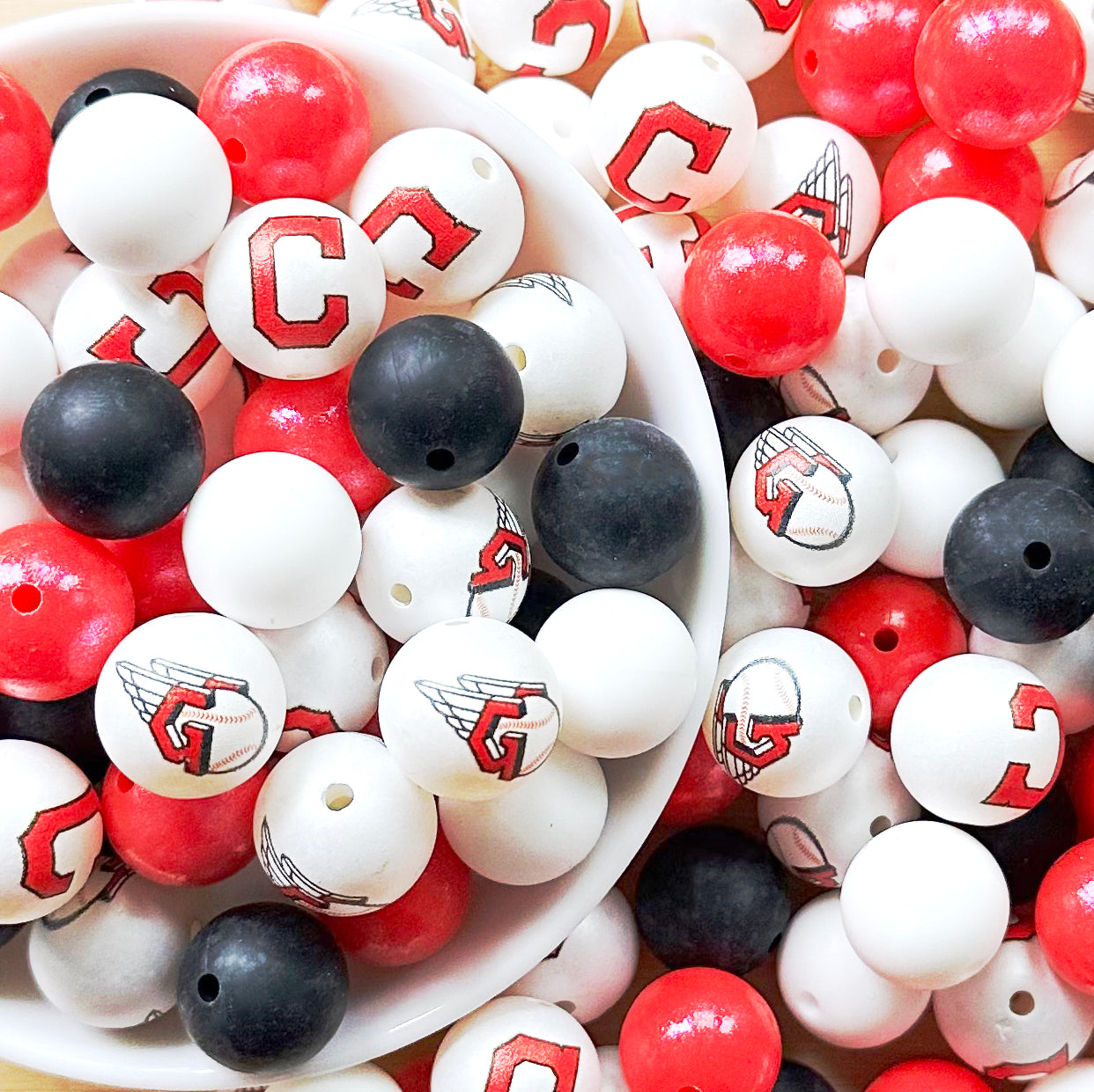Assorted 40Pcs Sports Bead,Baseball Team Loose Beads – MrBiteBabyStore