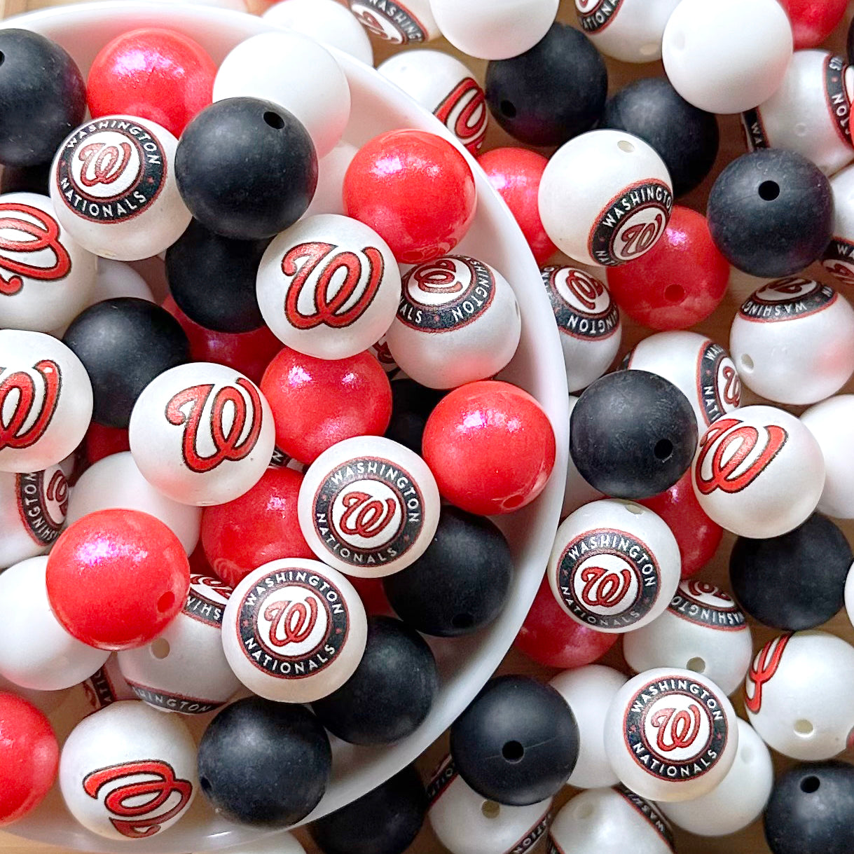 Baseball Team Beads,Beadable Pen DIY,40Pcs Assorted Beads – MrBiteBabyStore