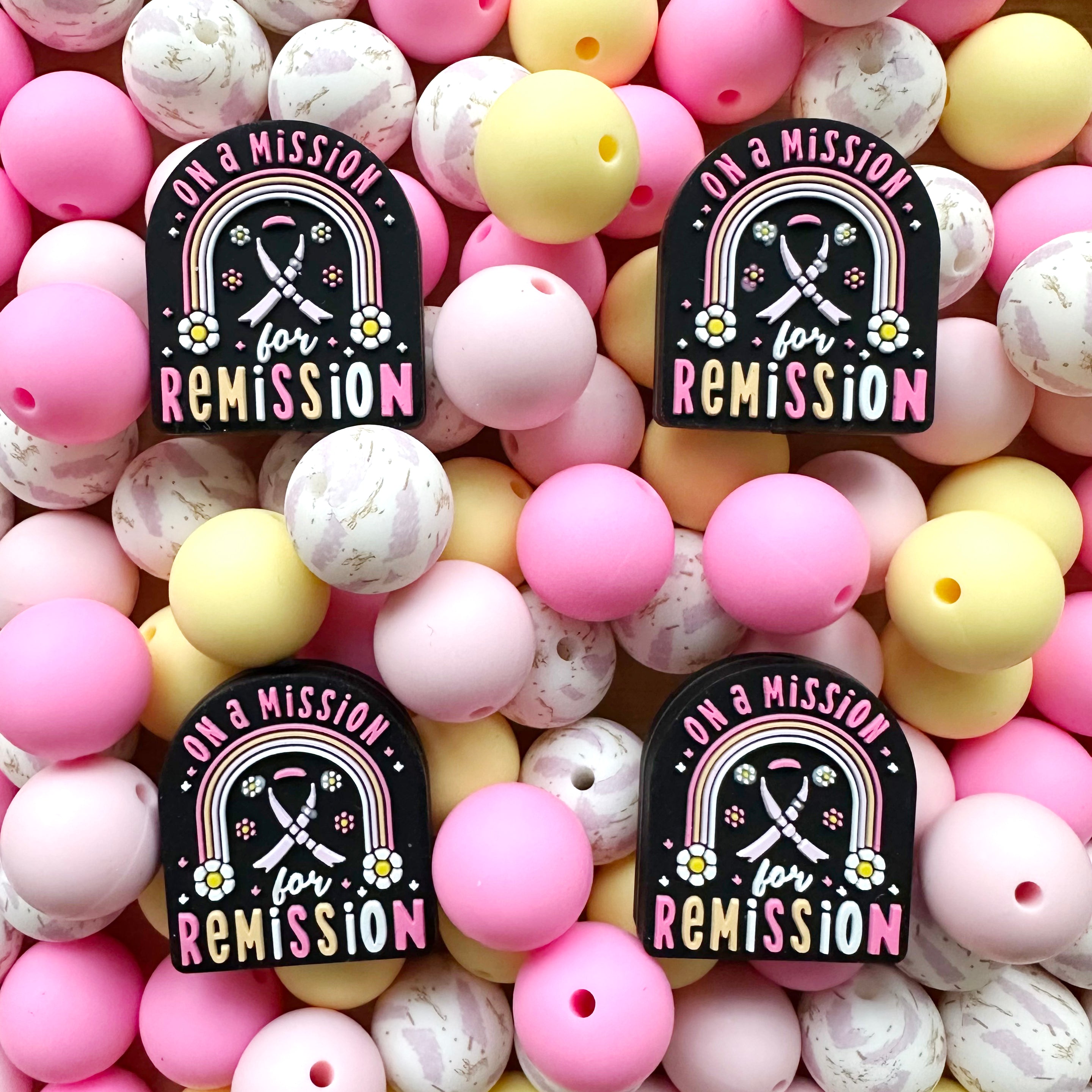 Pink Ribbon Silicone Beads Mixed Pack – MrBiteBabyStore