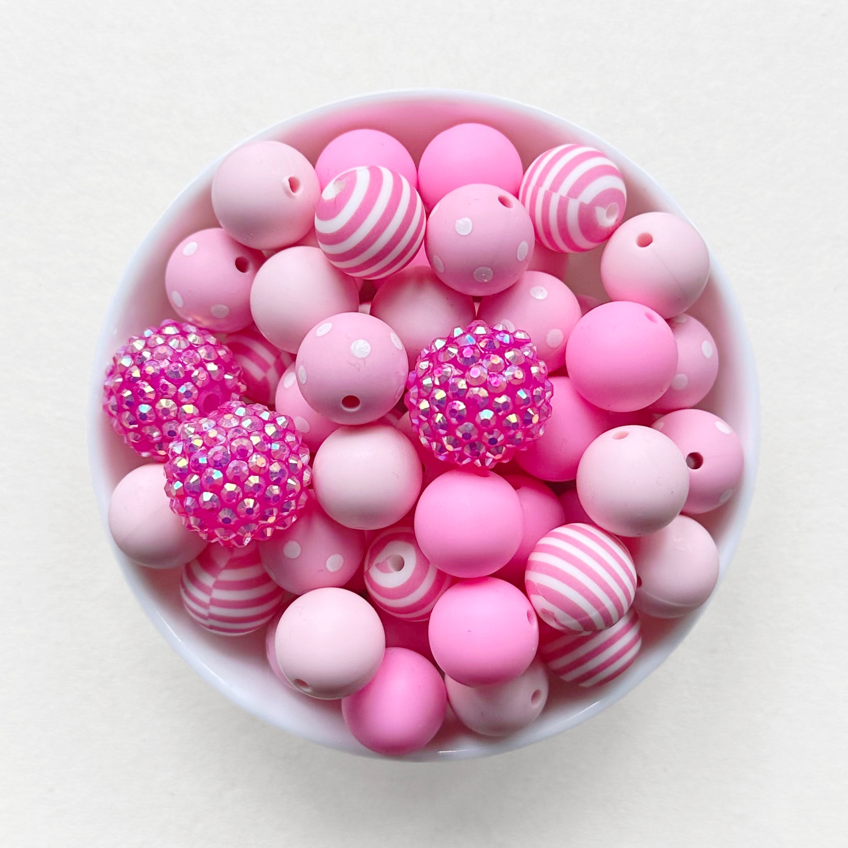 Assorted Pink Silicone Beads Rhinestone Beads Pack – MrBiteBabyStore