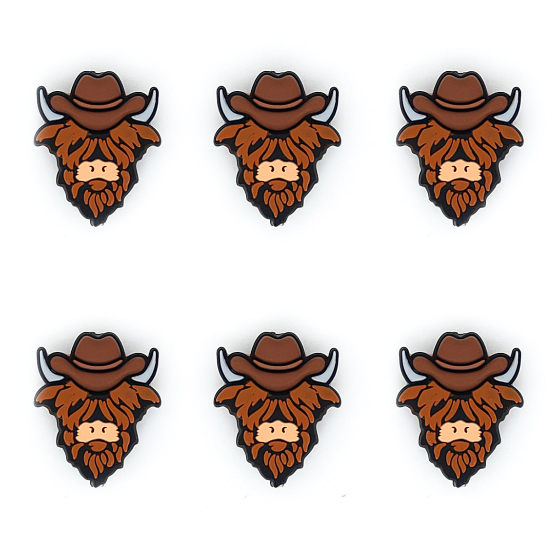 Cowboy Hat Highland Cow Head Silicone Focal Bead – MrBiteBabyStore