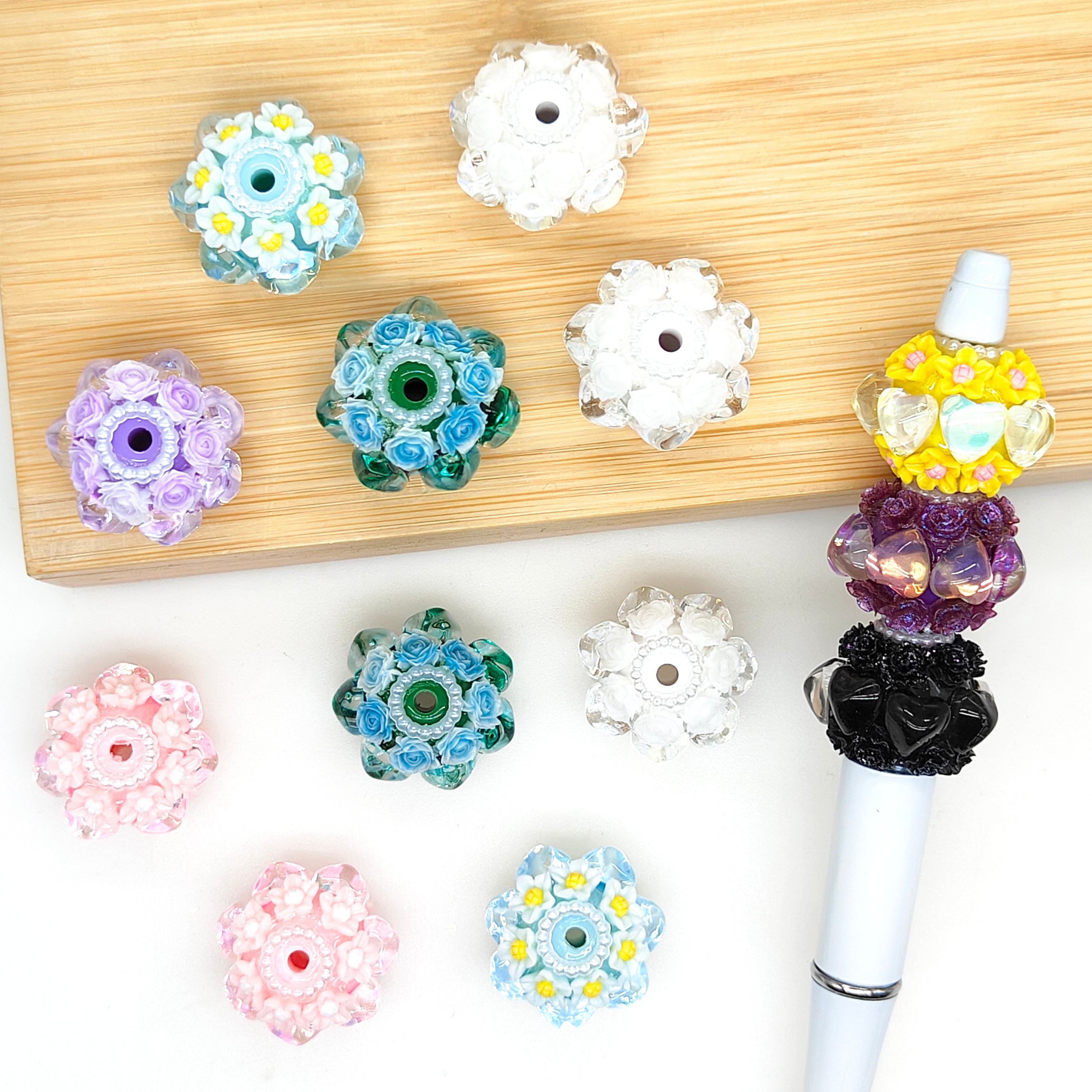 Heart Flower Fancy Beads,Acrylic Beads,Assorted Color – MrBiteBabyStore