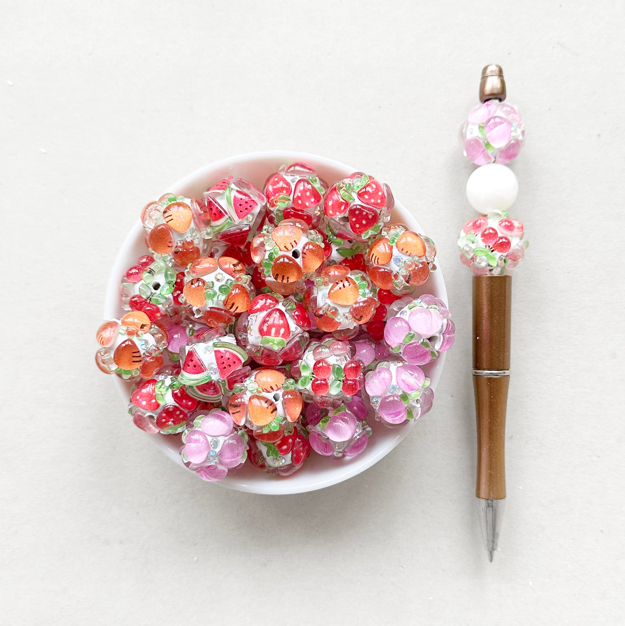 Peach Watermelon Cherry Carrot Strawberry Polymer Clay Beads ...