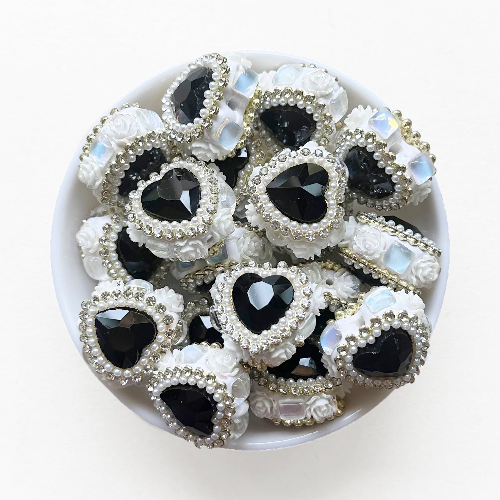 Crystal Gem Fancy Heart Beads, Rhinestone Sparkle Beads – MrBiteBabyStore