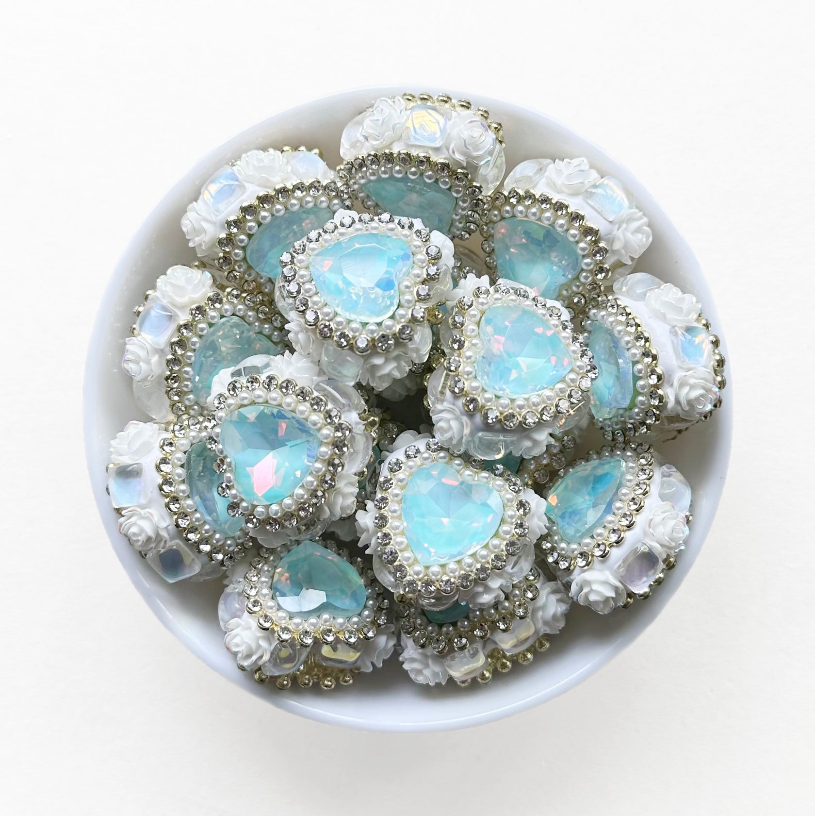 Crystal Gem Fancy Heart Beads, Rhinestone Sparkle Beads – MrBiteBabyStore