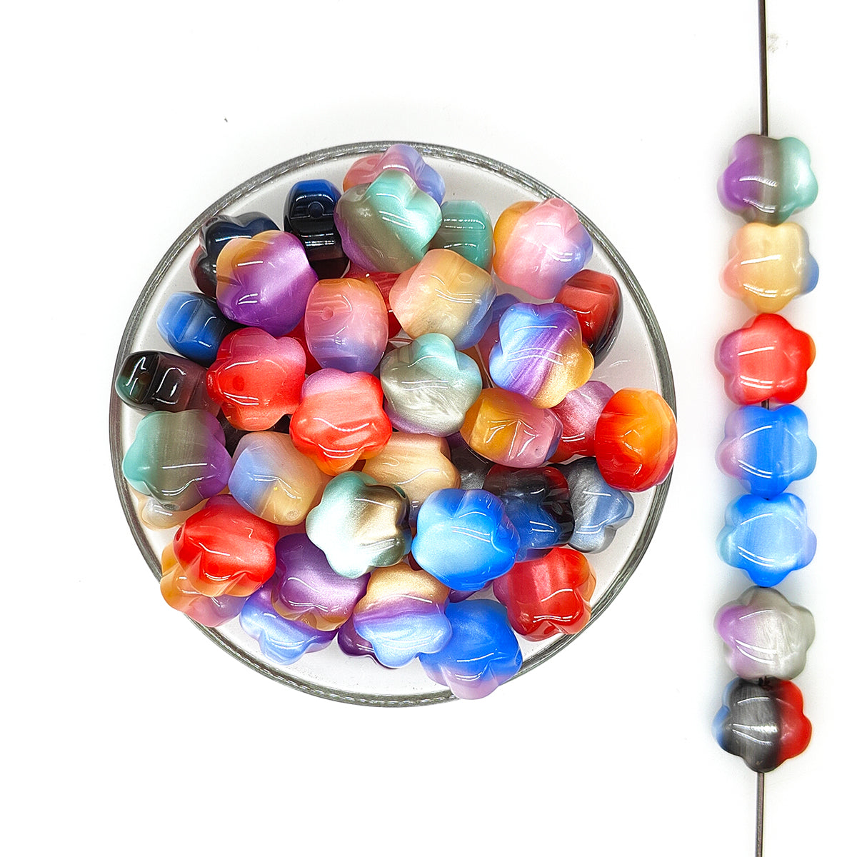 Shimmer Flower Shaped Acrylic Beads – MrBiteBabyStore